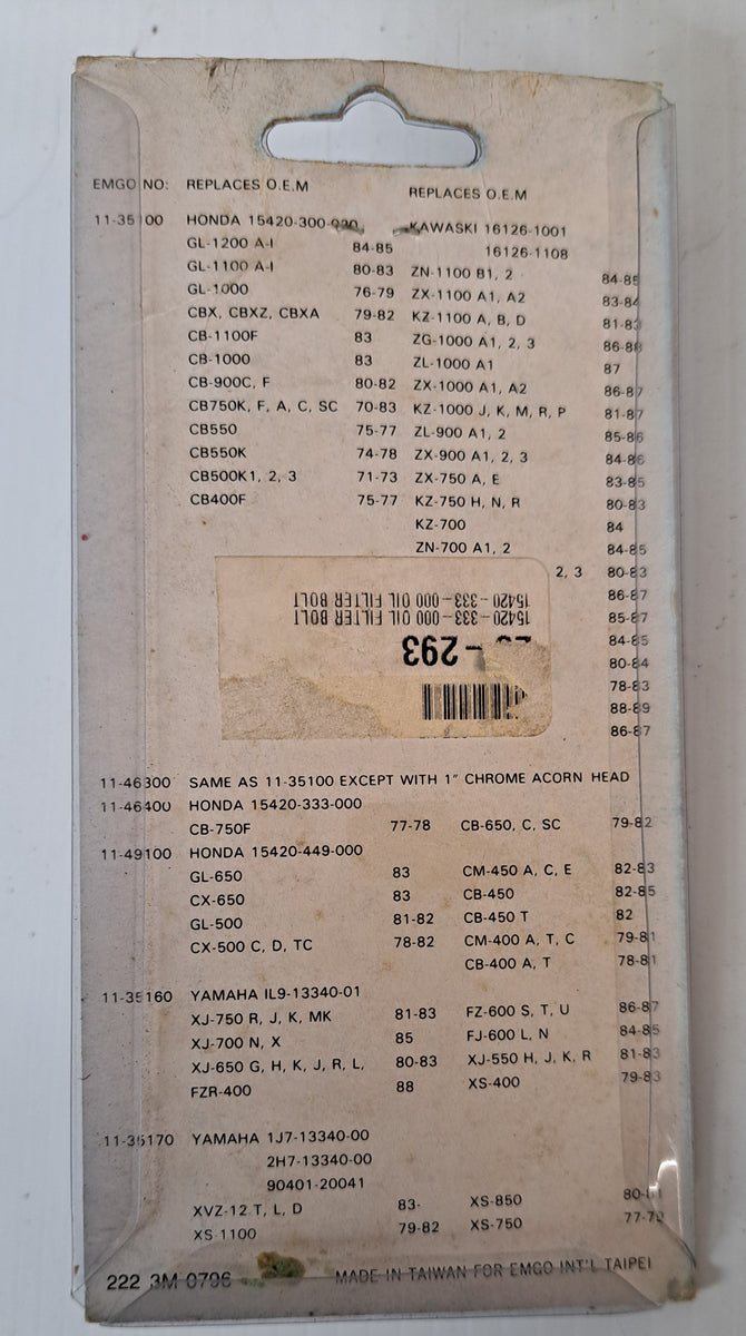 Honda Yamaha Kawi Oil Filter Bold – Oshawa Cycle Salvage